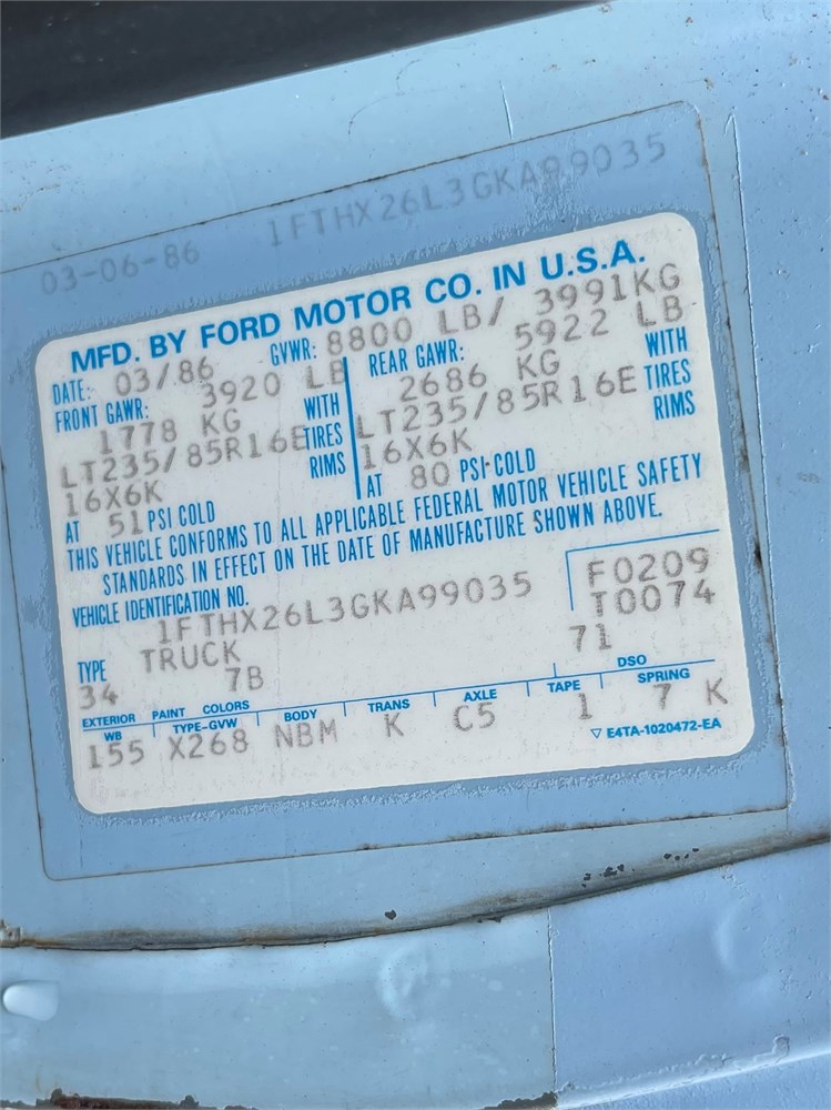 1986 Ford F250 4X4 available for Auction | AutoHunter.com | 30443081